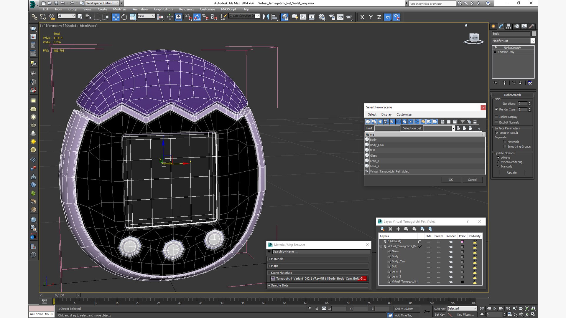 3D Model Virtual Tamagotchi Pet Violet - TurboSquid 2040312