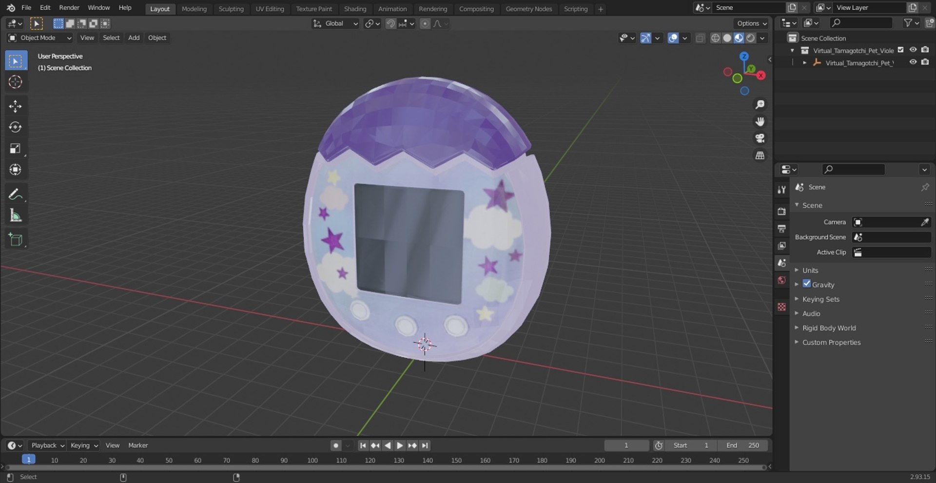 3D Model Virtual Tamagotchi Pet Violet - TurboSquid 2040312