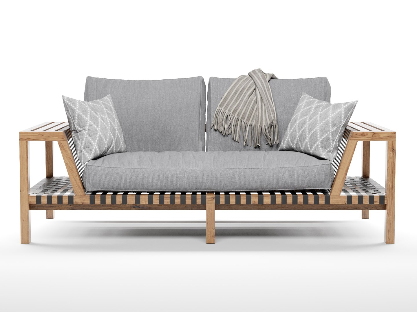 Network Sofa Rodolfo Dordoni Roda Wooden Sofa With Throw 3D Model ...