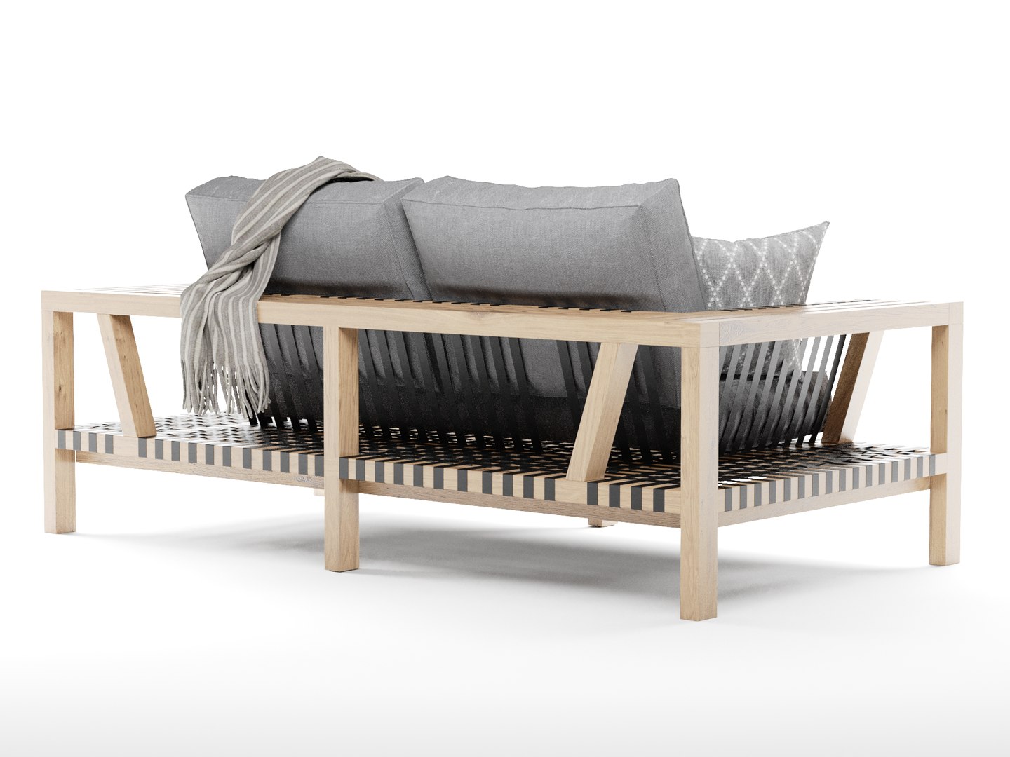Network Sofa Rodolfo Dordoni Roda Wooden Sofa With Throw 3D Model ...
