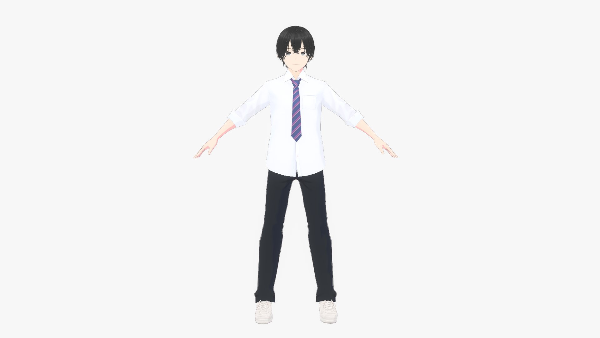 Japanese Anime High School Boy NPC Hayato - Unity UE GameReady Low-poly ...