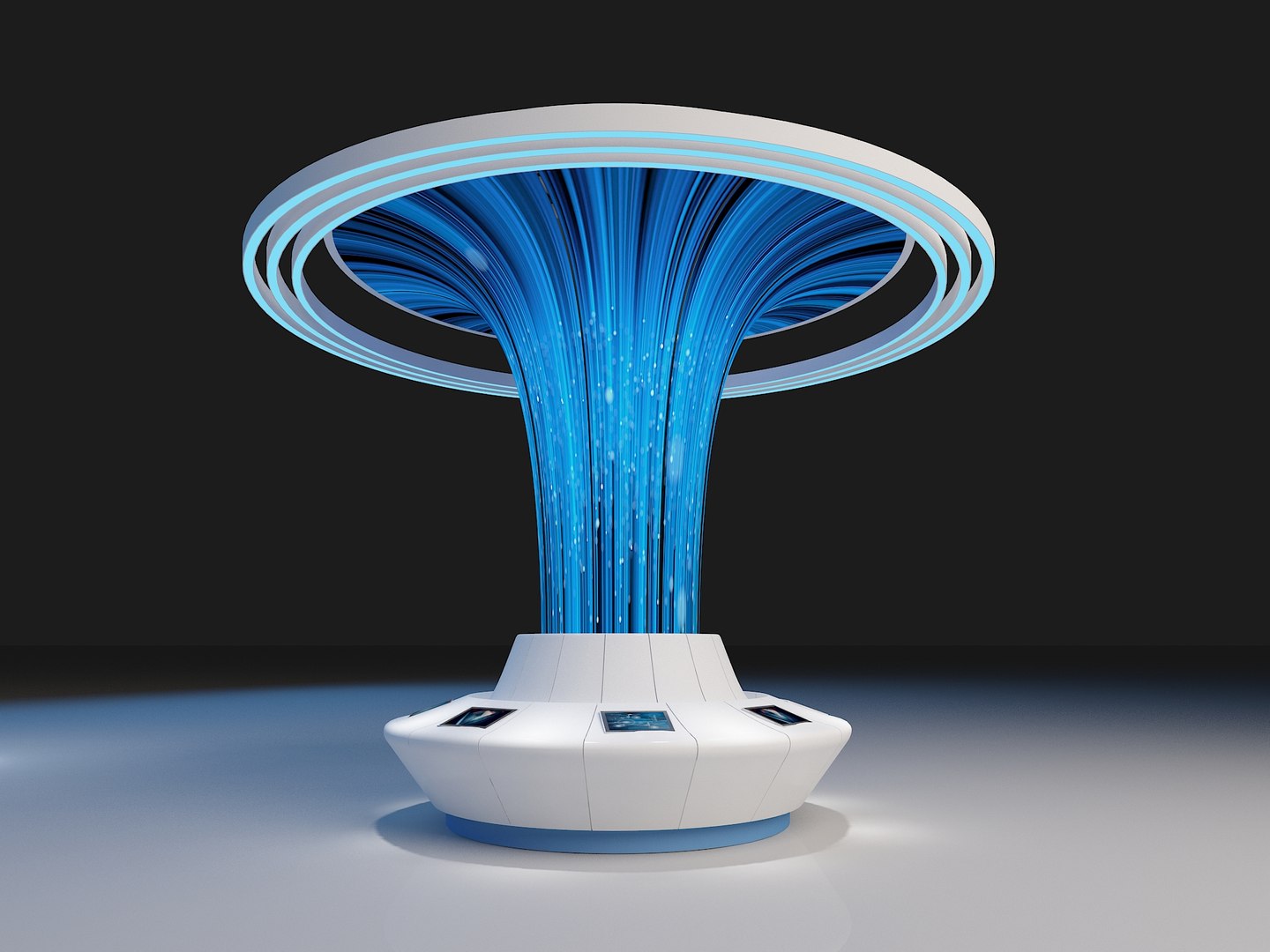 High-Tech Future Exhibition Hall Exhibition Booth Island 3D ...