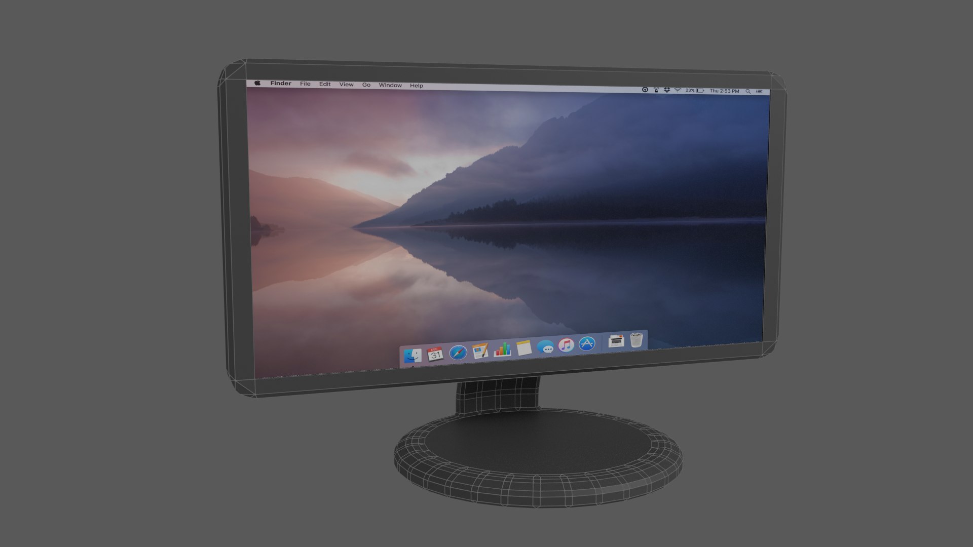 3d Model Basic Computer Monitor