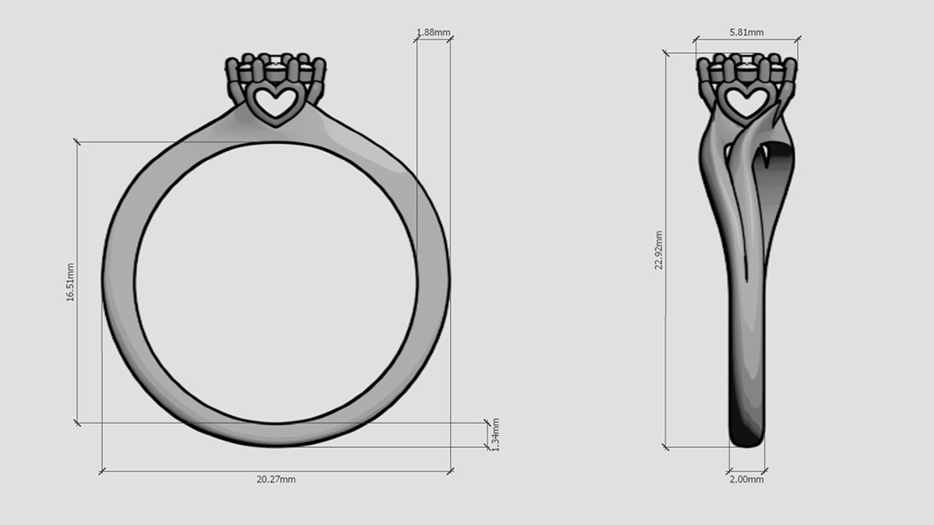 Heart Ring Print 3D Model - TurboSquid 1304882