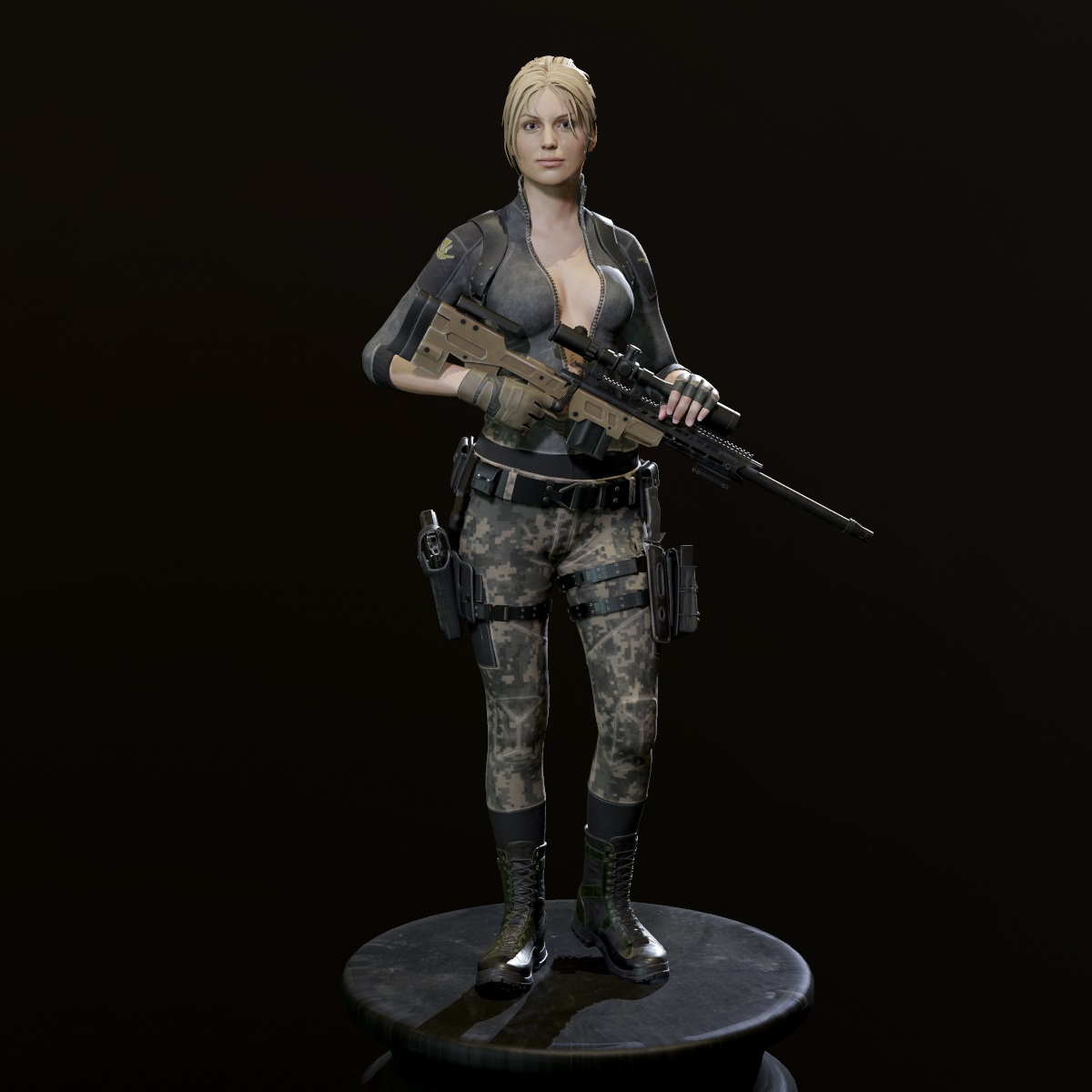3d max female sniper
