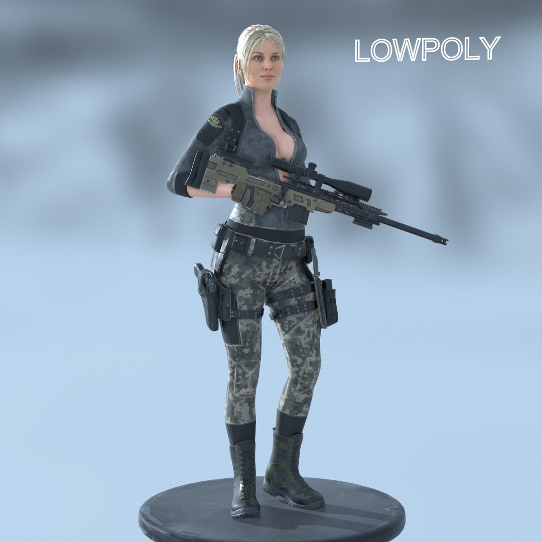 3d Max Female Sniper
