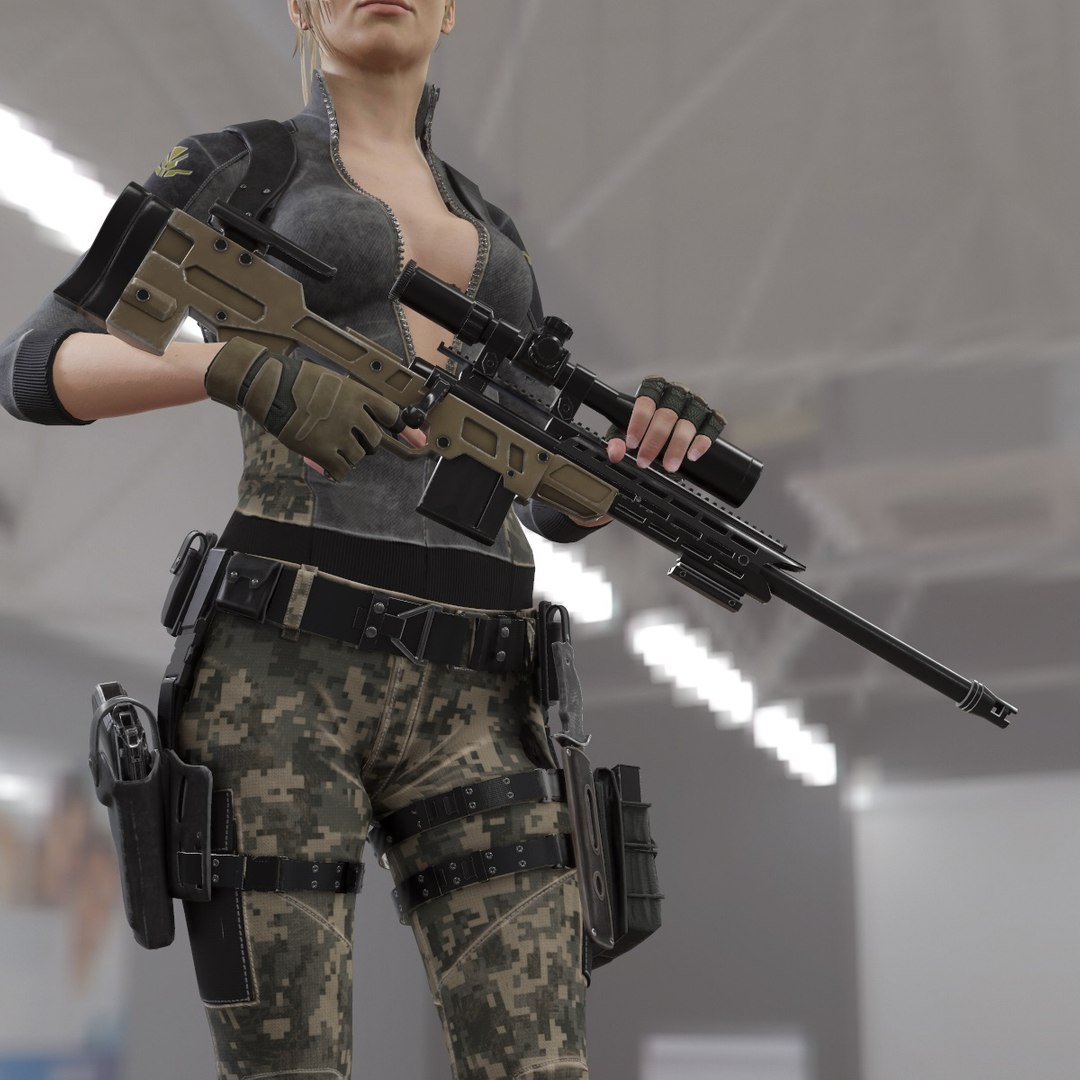 3d Max Female Sniper
