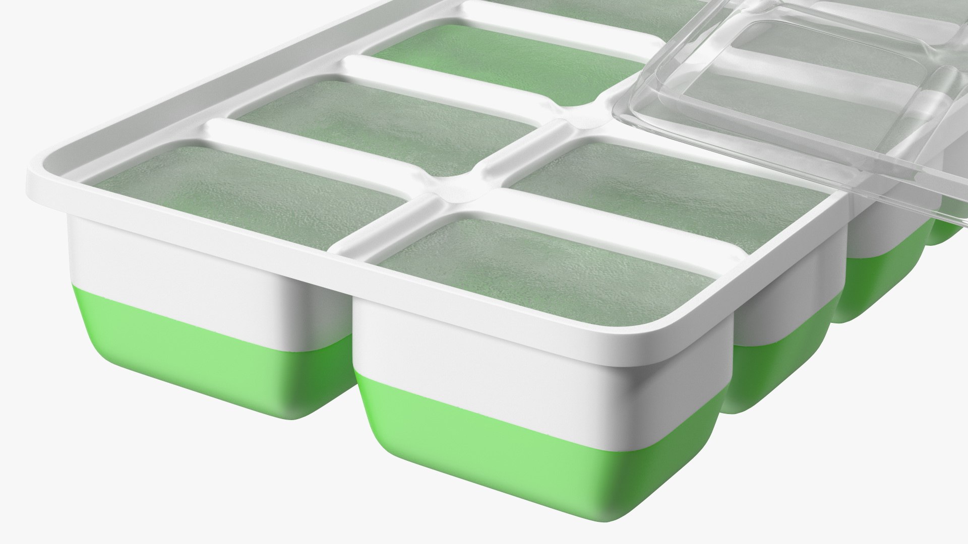 3D Ice Cube Mold Filled With Ice Green Model - TurboSquid 2079620