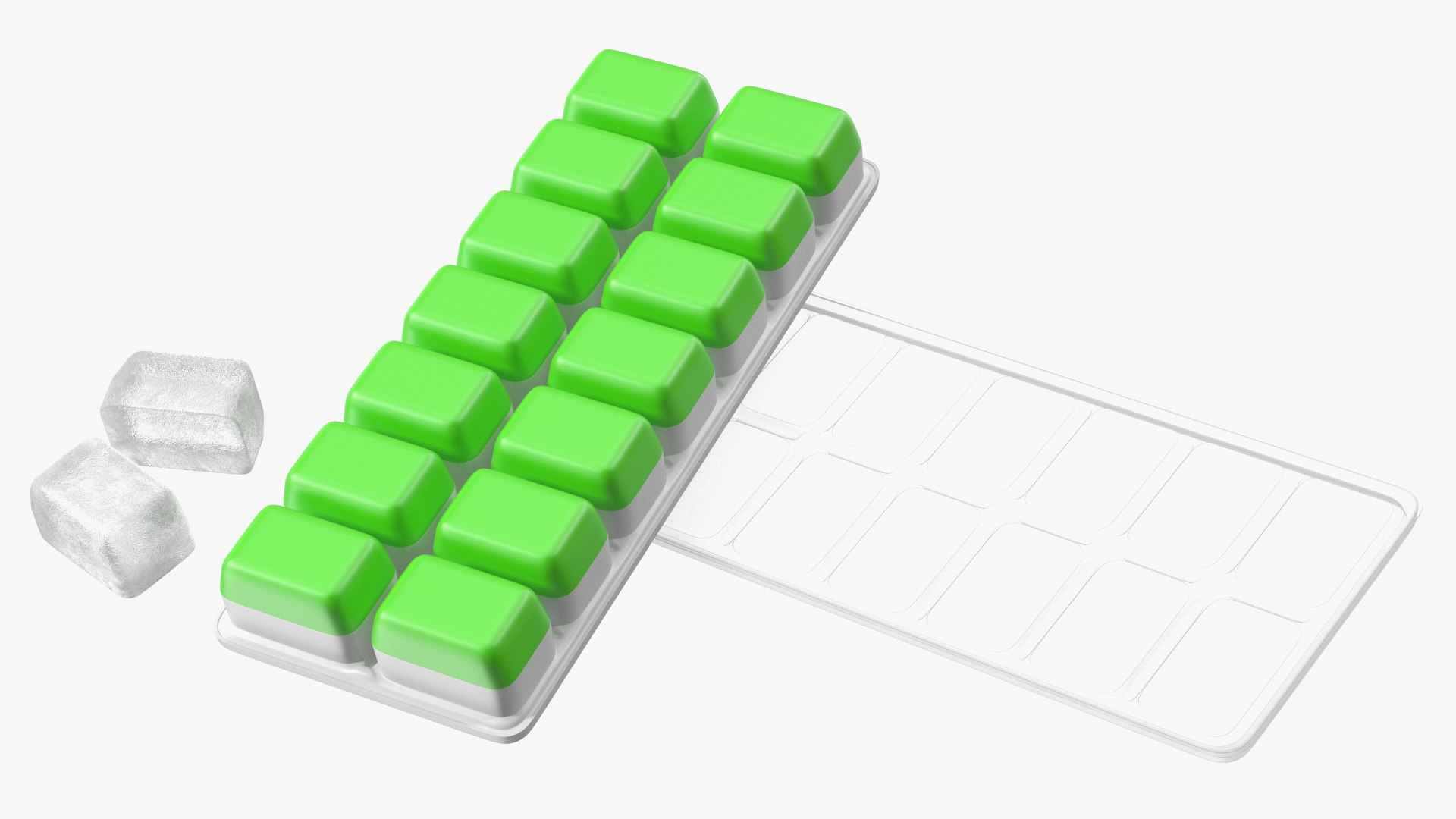 3D Ice Cube Mold Filled With Ice Green Model - TurboSquid 2079620