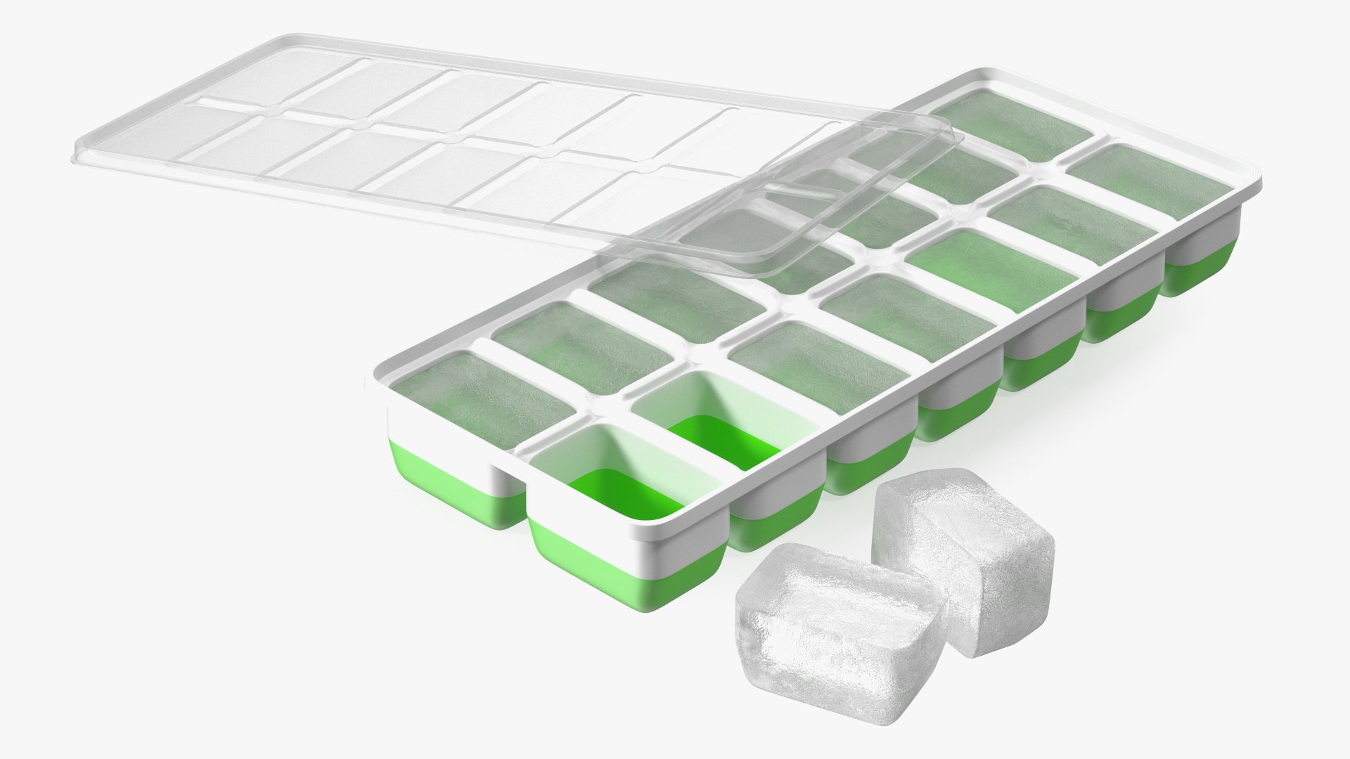 3D Ice Cube Mold Filled With Ice Green Model - TurboSquid 2079620