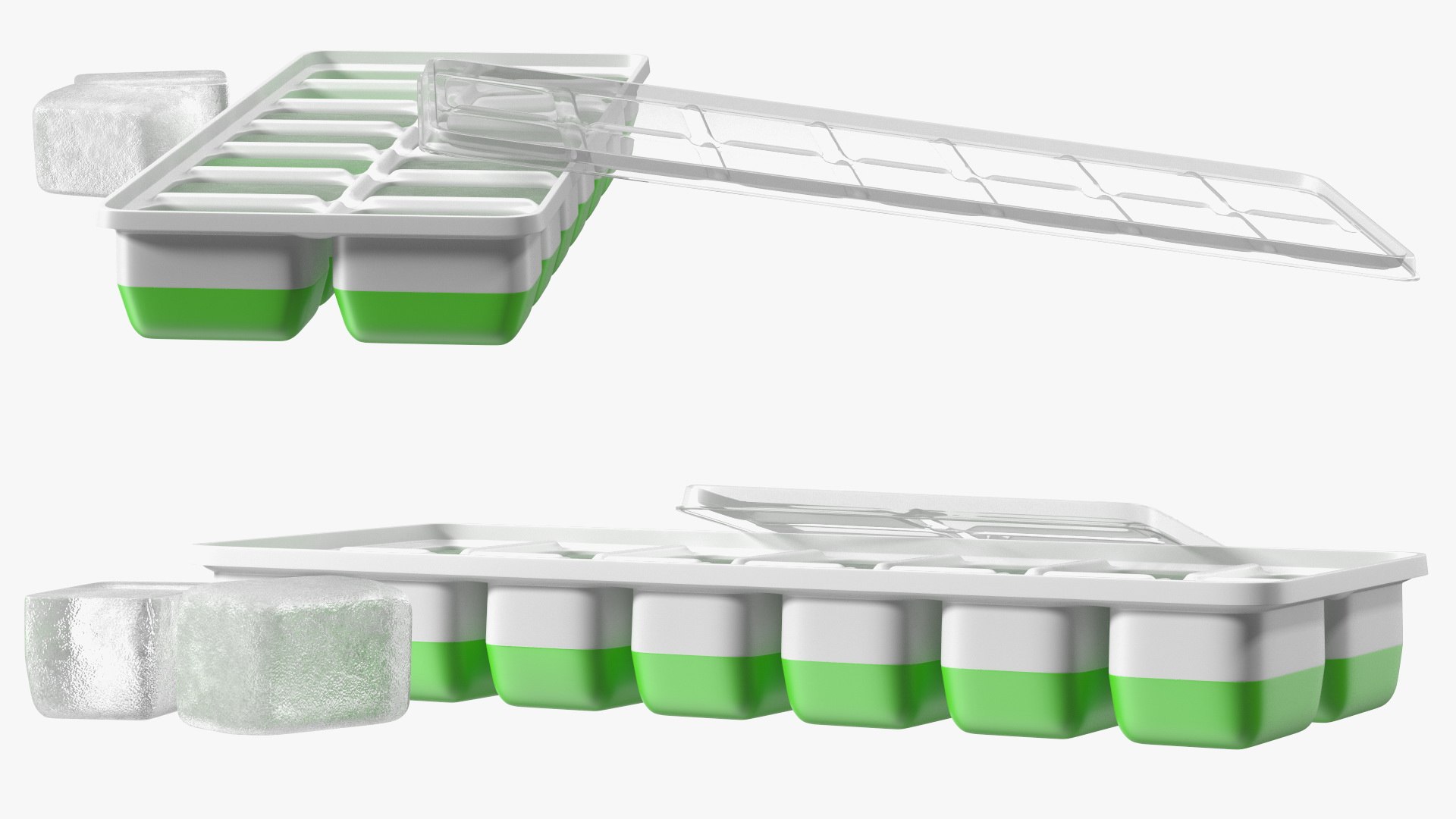 3D Ice Cube Mold Filled With Ice Green Model - TurboSquid 2079620