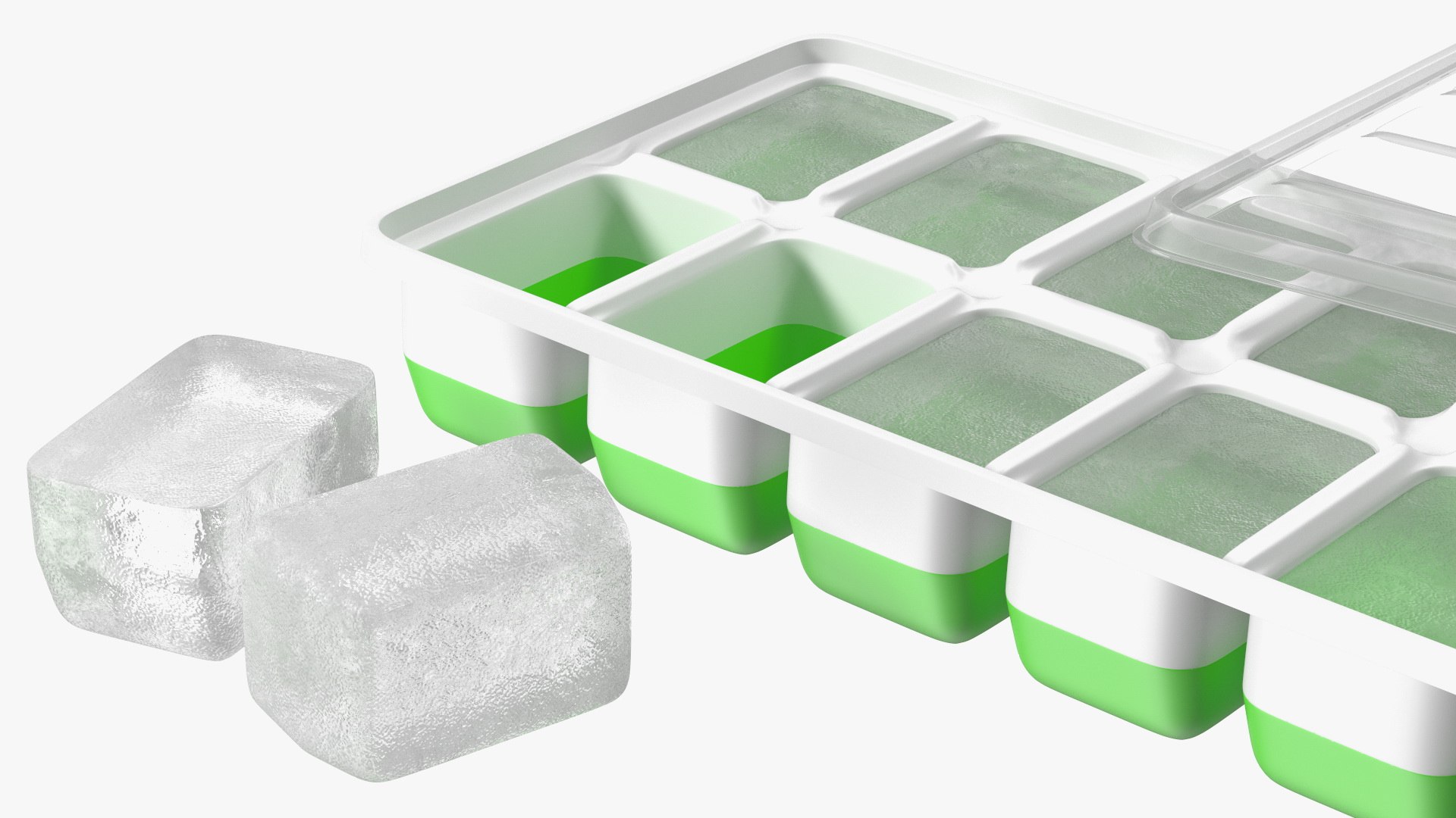 3D Ice Cube Mold Filled With Ice Green Model - TurboSquid 2079620