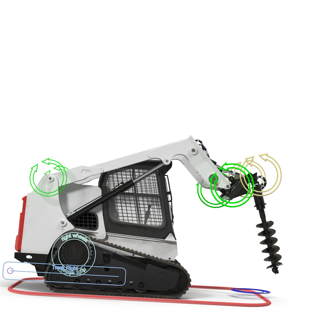 3d Compact Tracked Loader Auger