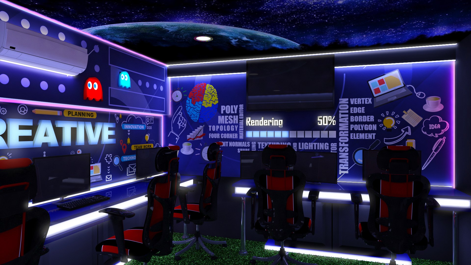 3D Model Gaming Room - TurboSquid 2148405