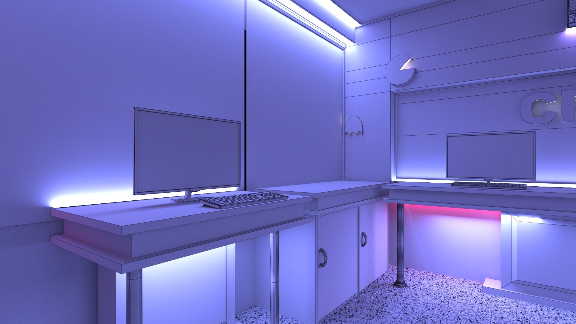 3D Model Gaming Room - TurboSquid 2148405