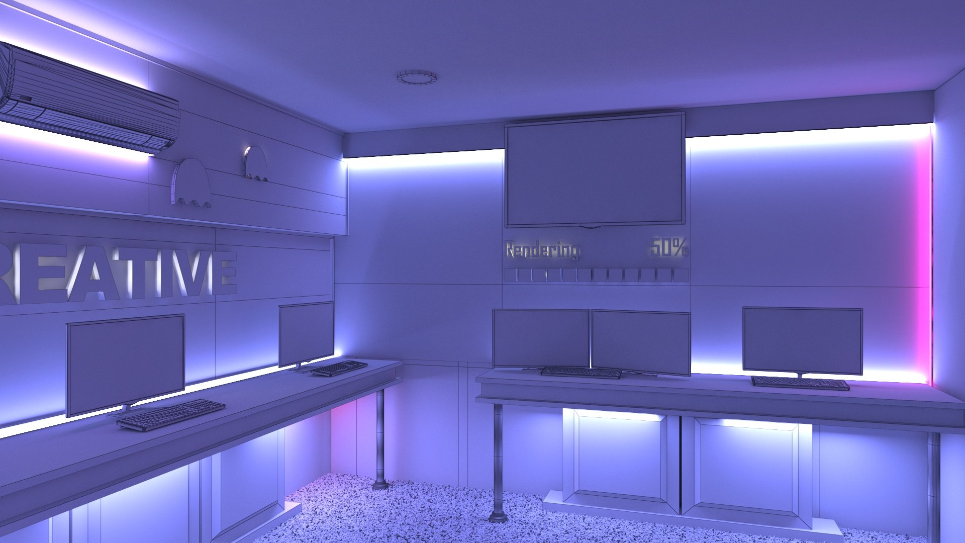 3D Model Gaming Room - TurboSquid 2148405