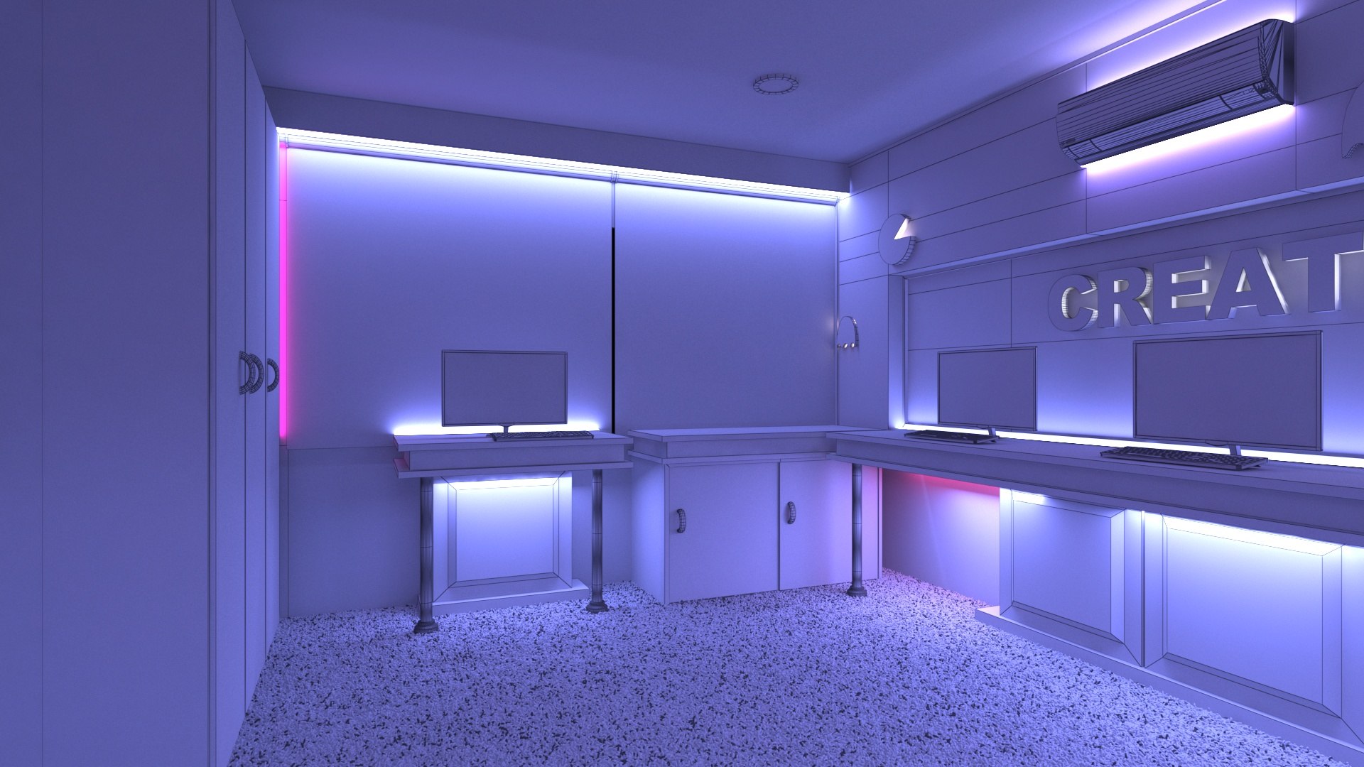 3D Model Gaming Room - TurboSquid 2148405