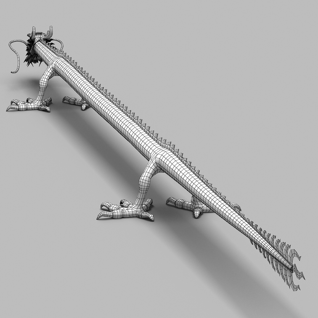 3d ancient straight dragon