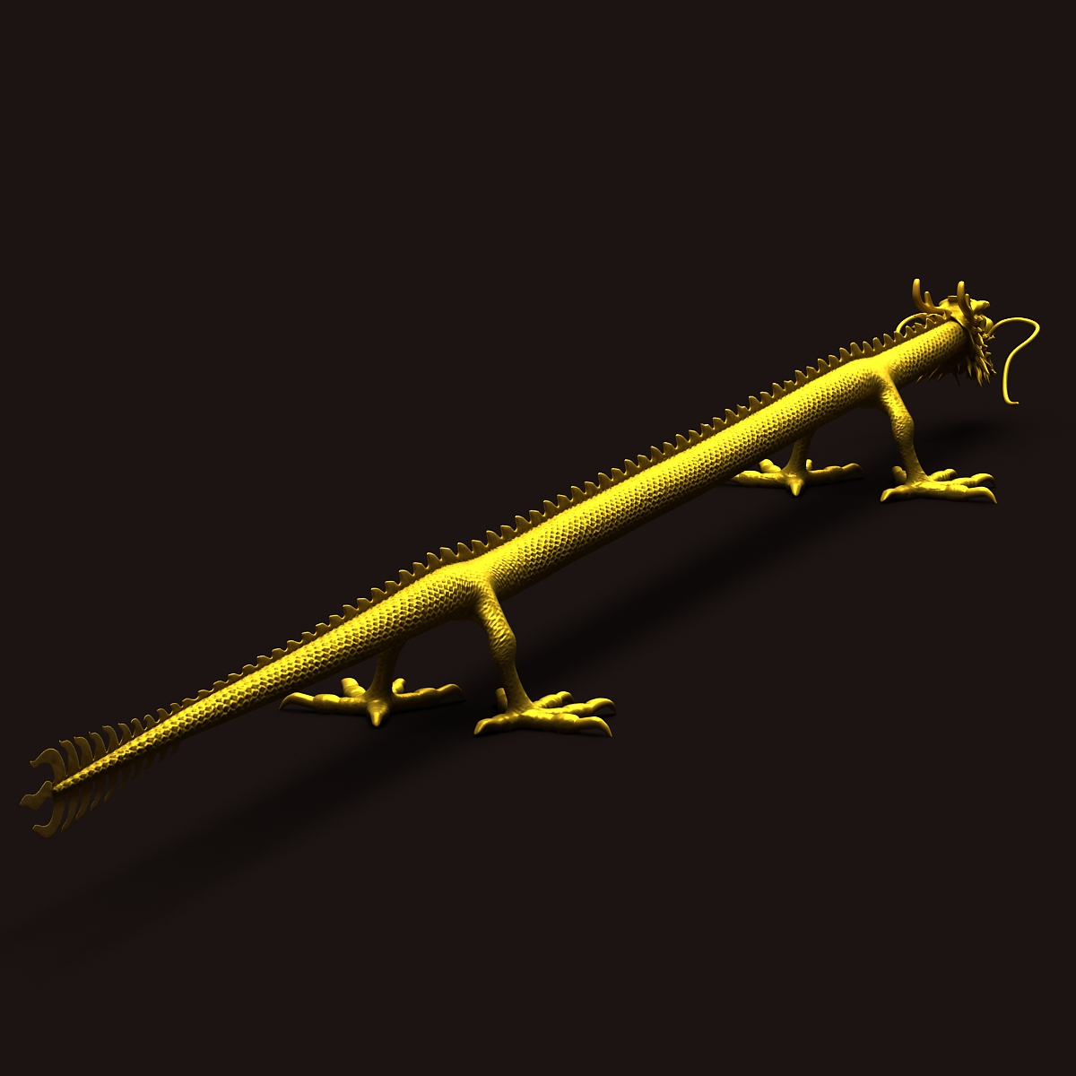 3d ancient straight dragon