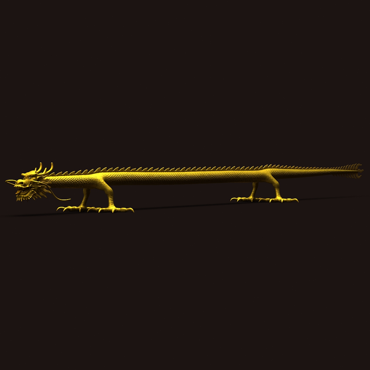 3d ancient straight dragon