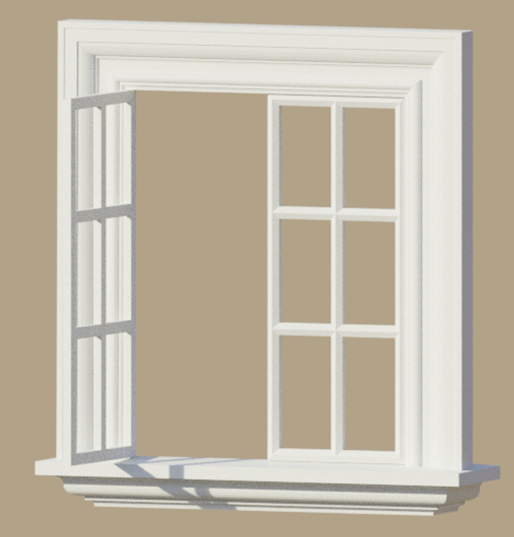 3d model window exterior interior
