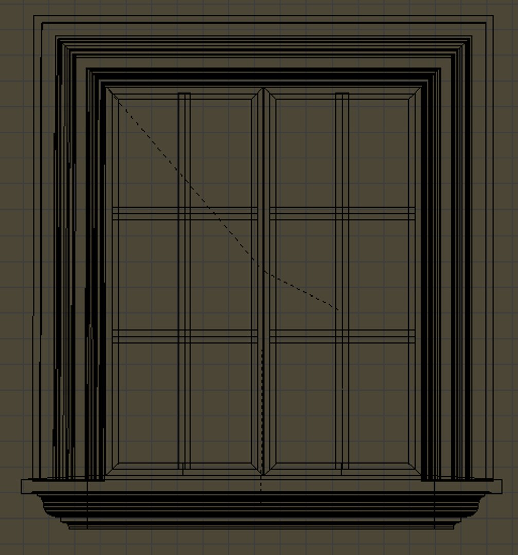 3d model window exterior interior