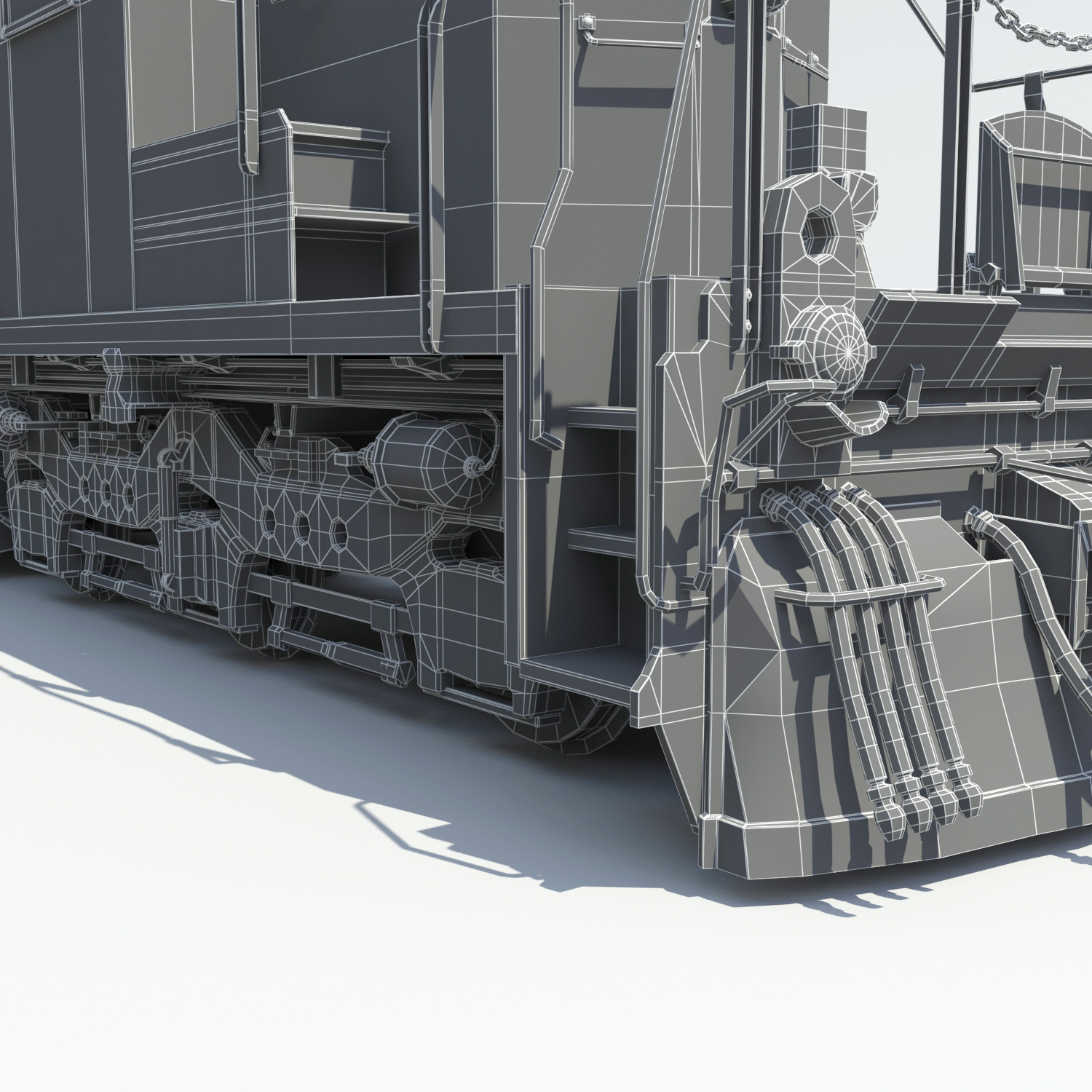3d max cargo train locomotive cars