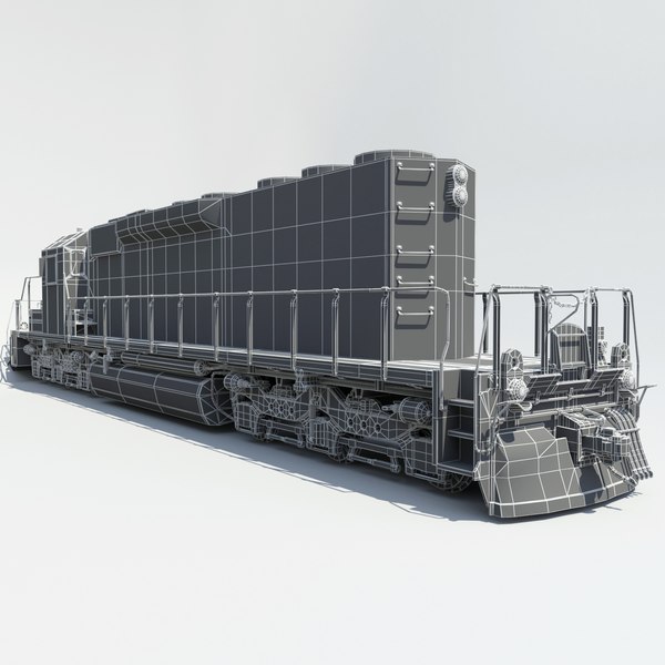 3d max cargo train locomotive cars
