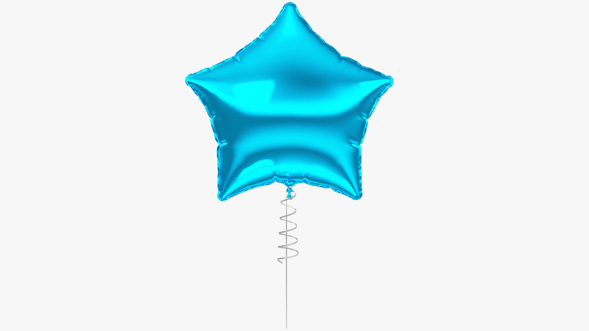 Helium Star Balloons Bouquet Deep Sky Blue V1 3D model - TurboSquid 1828160
