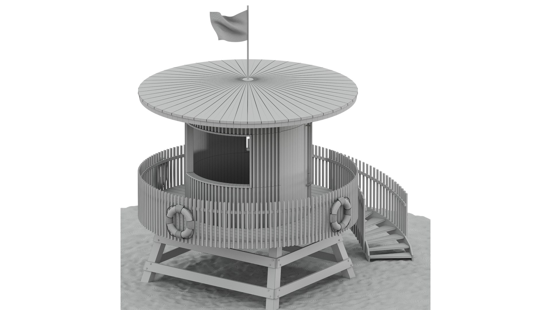 3D Rescue Tower 2 - TurboSquid 2125457