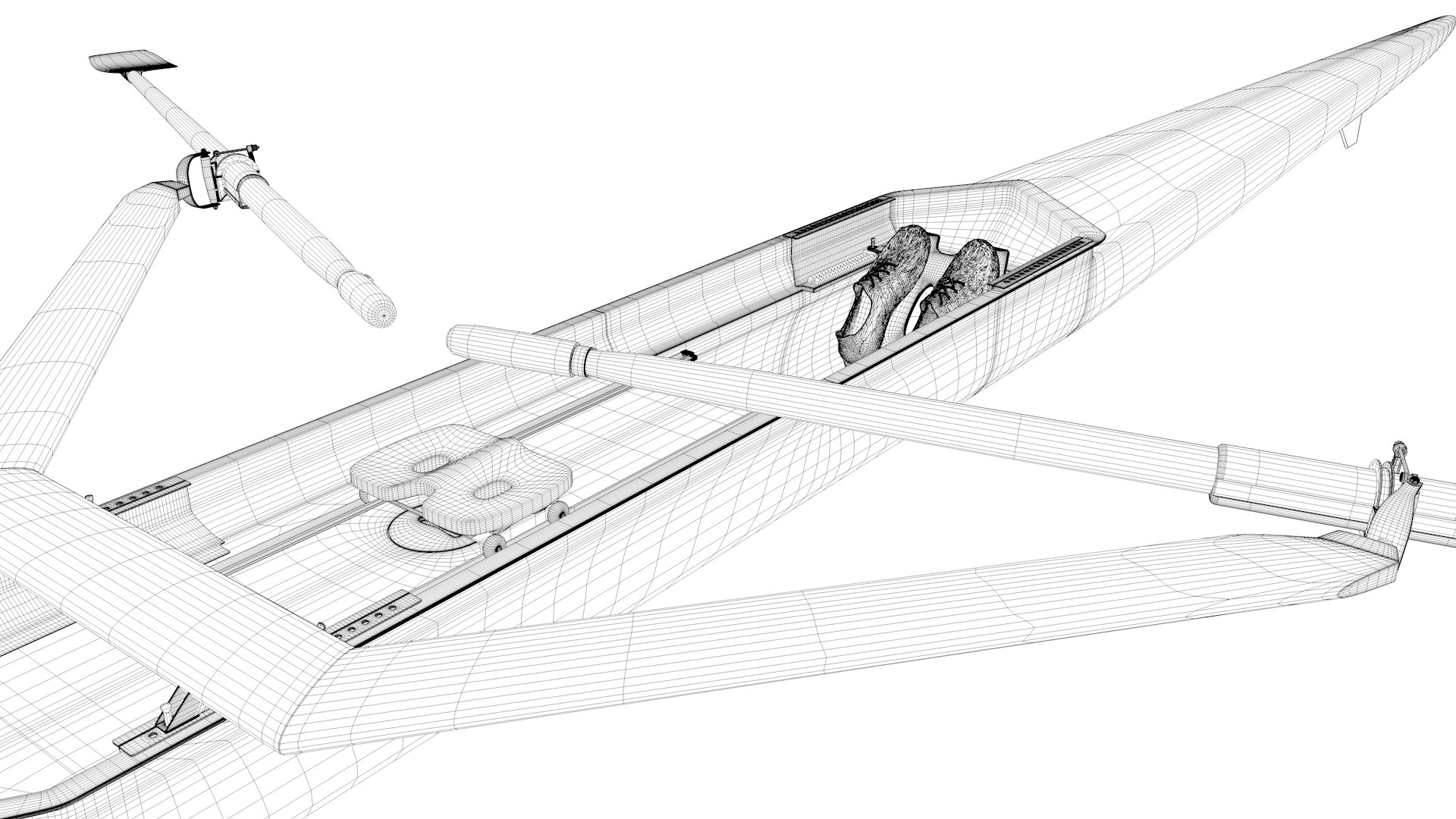 3D Single Scull Rowing Boat - TurboSquid 1873990