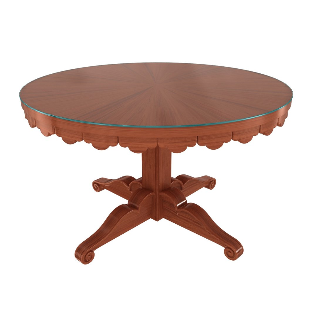 3D Custom Made Classic Round Dining Table Model - TurboSquid 2042350