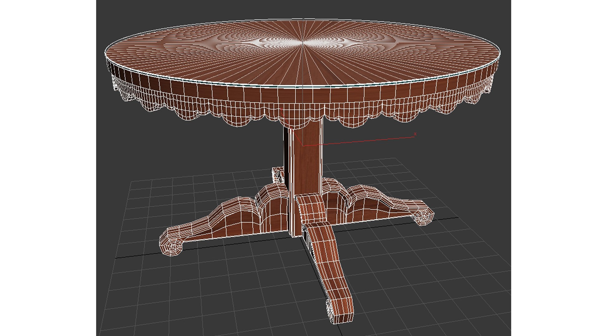 3D Custom Made Classic Round Dining Table Model - TurboSquid 2042350