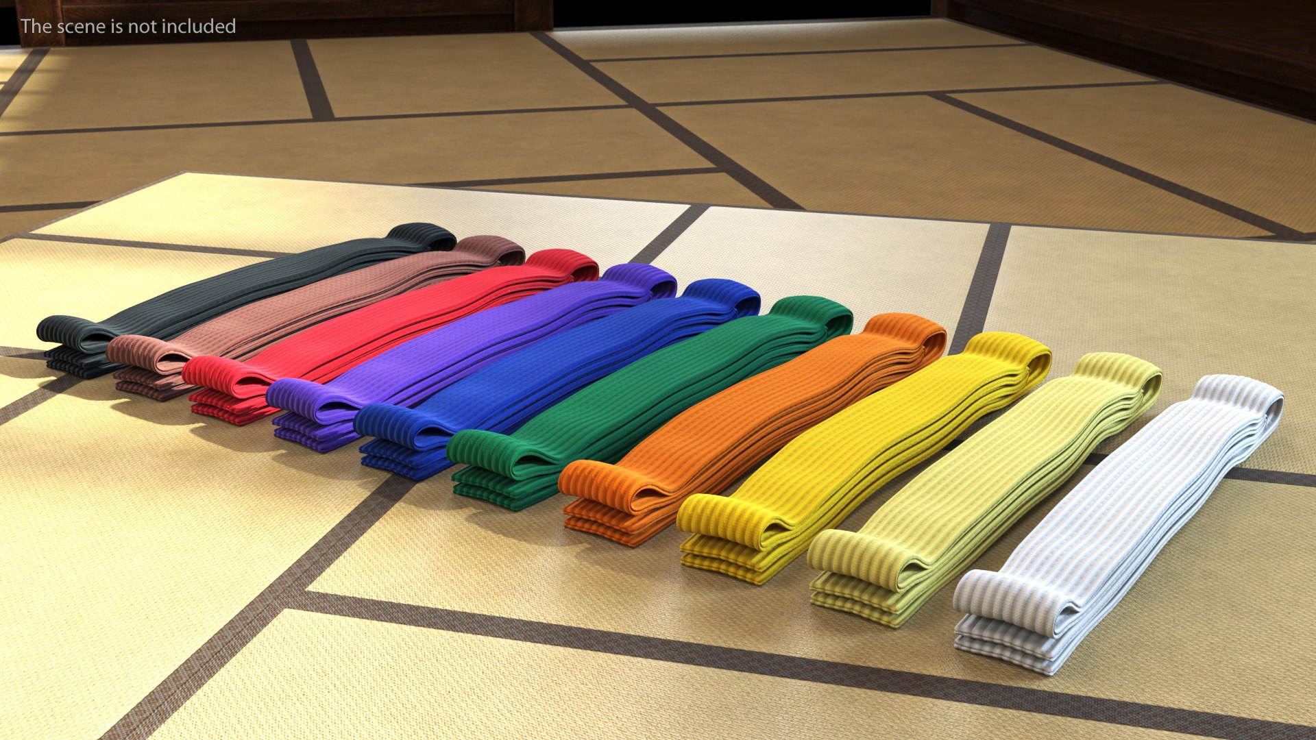 3D Model Martial Arts Belt Set - TurboSquid 2003914