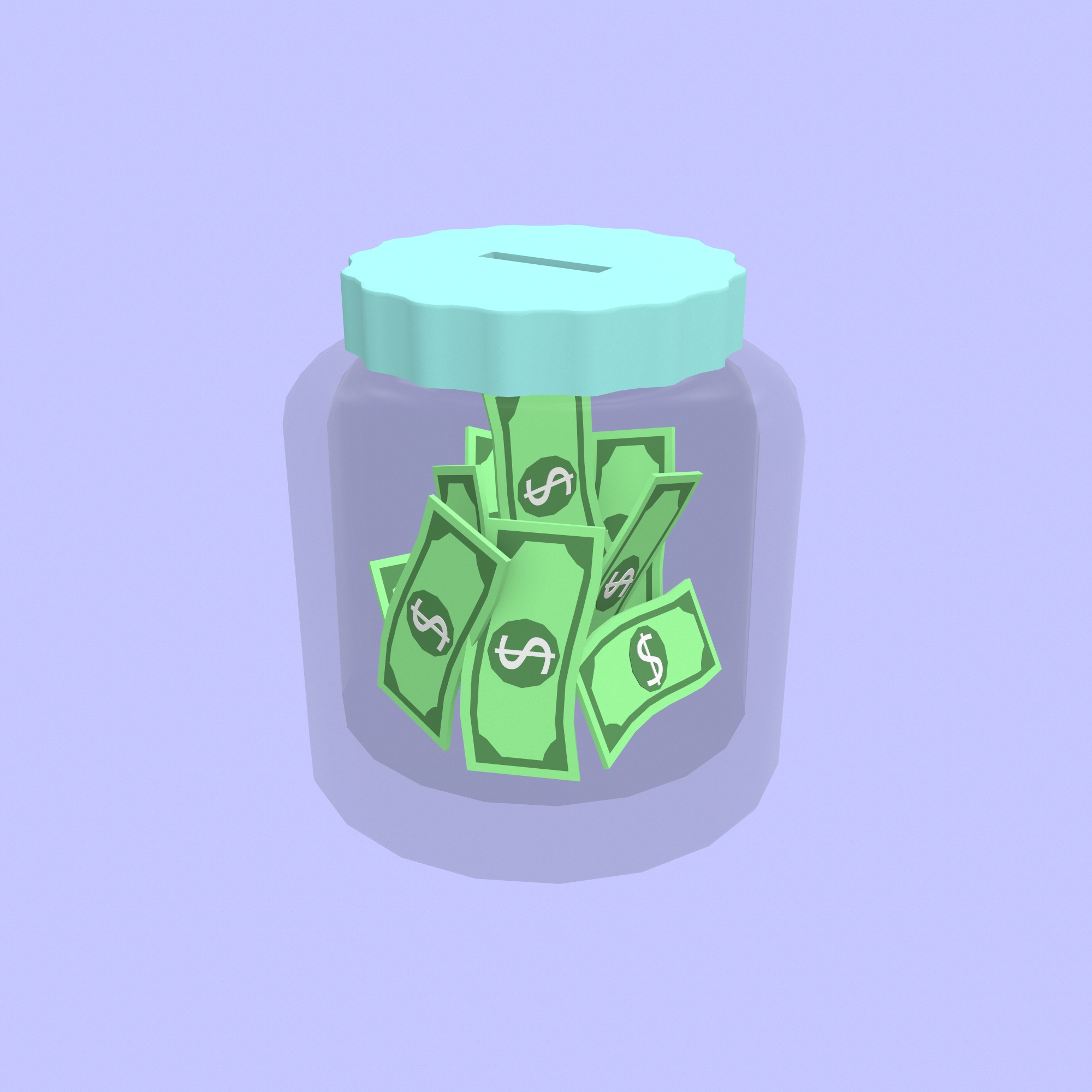 modelo 3d Tip Jar with Money - TurboSquid 1896623