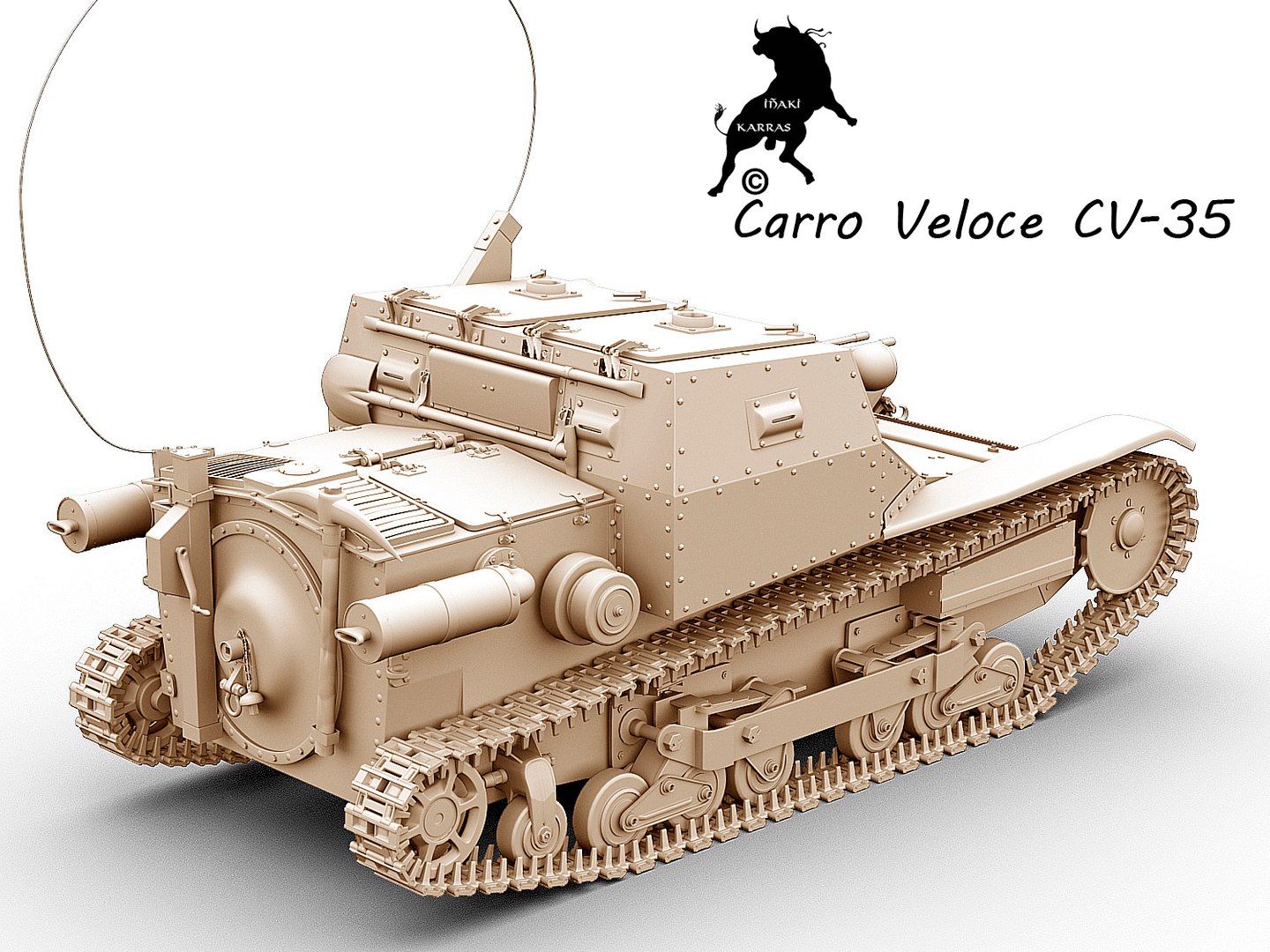 Carro Veloce Cv-35 Tank 3d Model