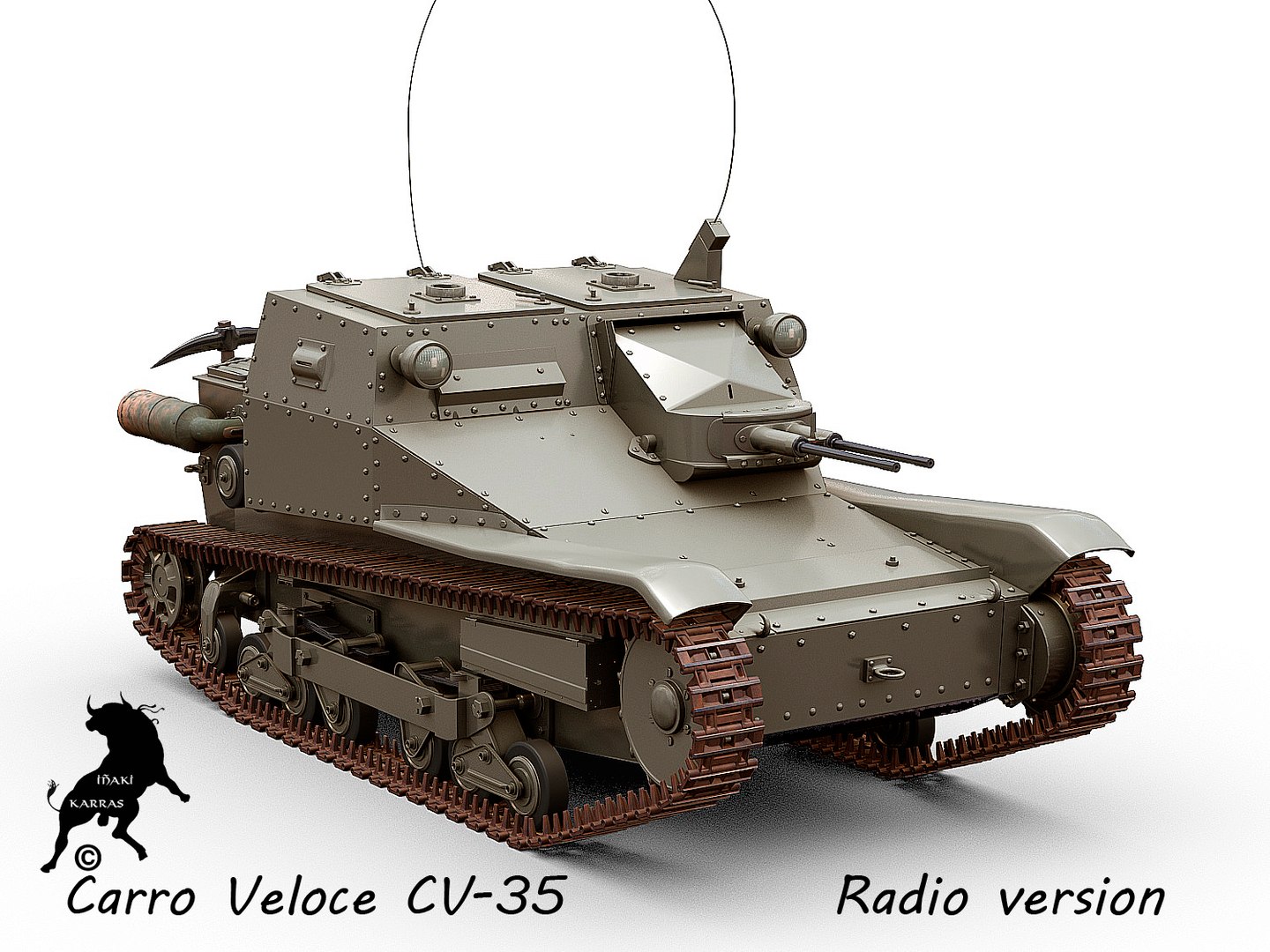 Carro Veloce Cv-35 Tank 3d Model