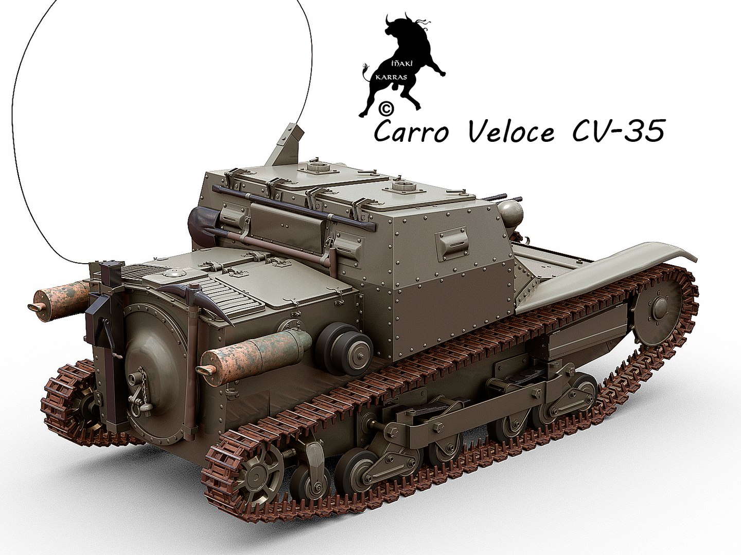 Carro Veloce Cv-35 Tank 3d Model