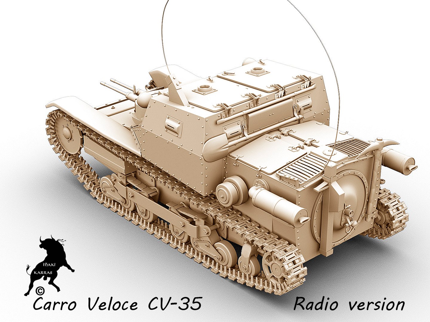 Carro Veloce Cv-35 Tank 3d Model