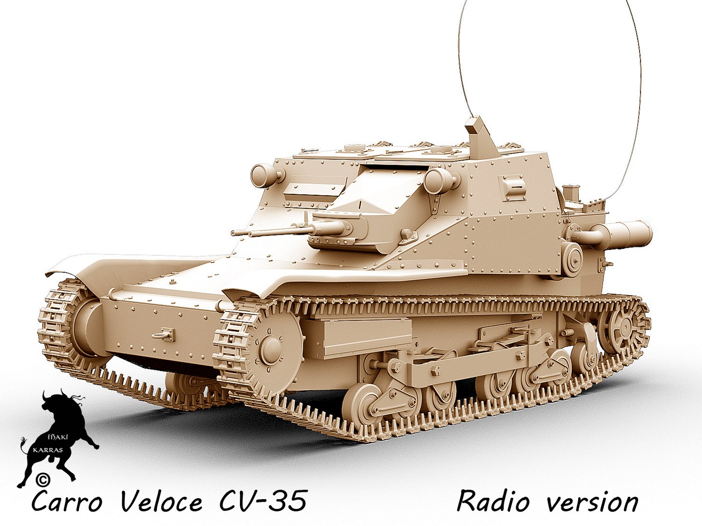 Carro Veloce Cv-35 Tank 3d Model