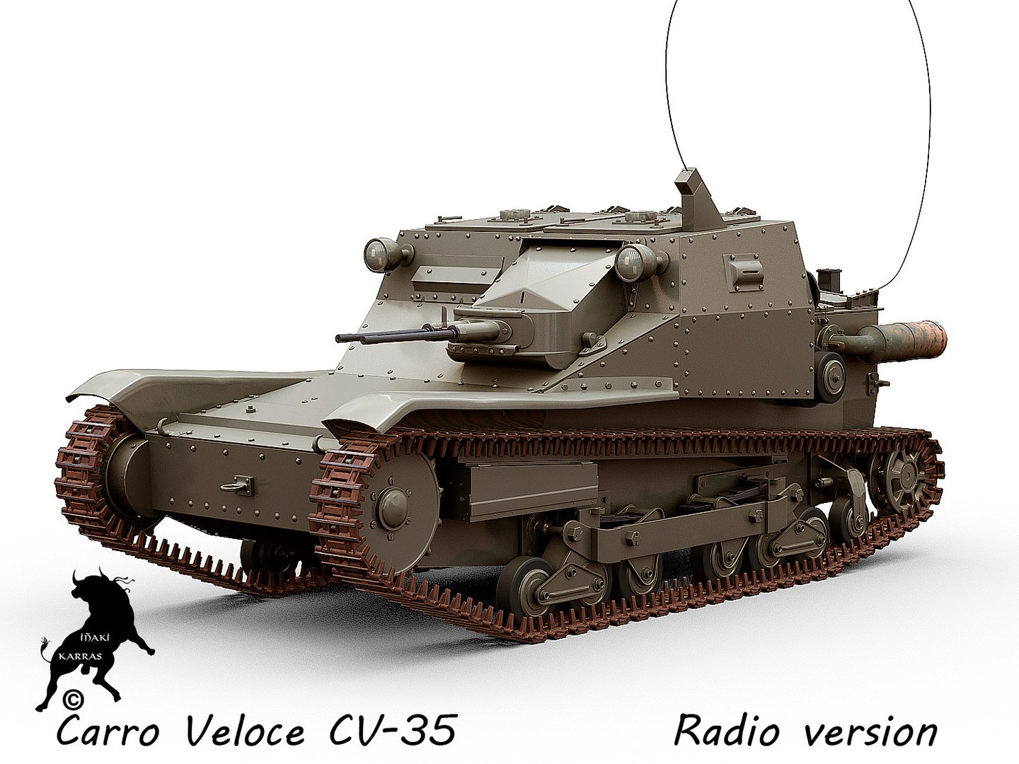 Carro Veloce Cv-35 Tank 3d Model
