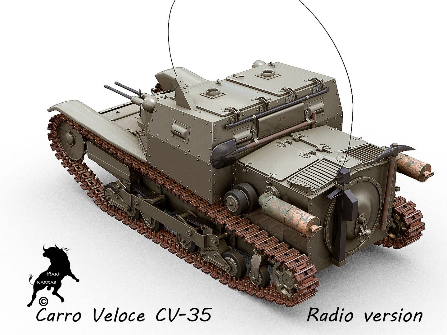 Carro Veloce Cv-35 Tank 3d Model