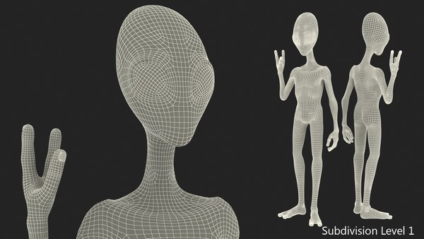 Free 3D model green alien greeting pose - TurboSquid 1627710
