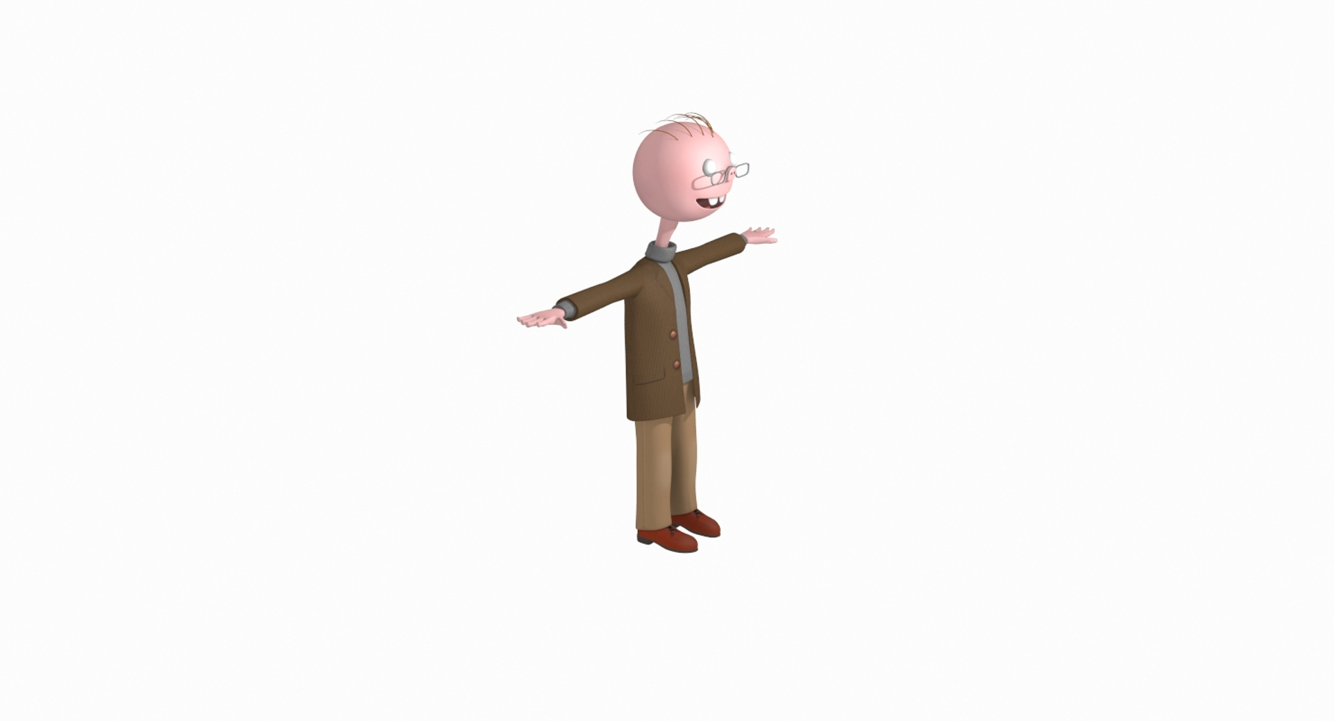 3D Model Funny Cartoon Professor - TurboSquid 1280076