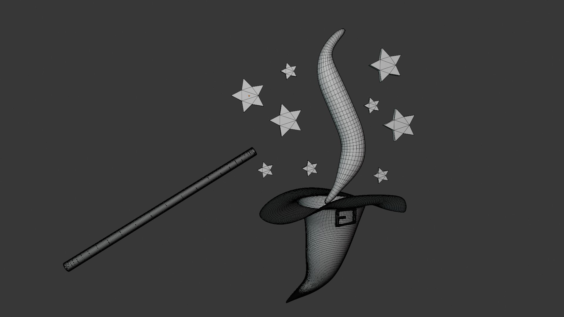 3D Model Magic Hat 05 With Stars - TurboSquid 2559155