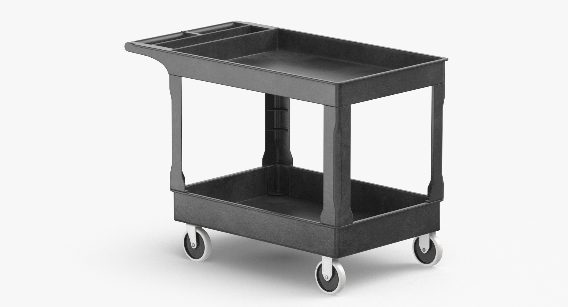 Flat Shelf Utility Cart Clean And Dirty 3D Model - TurboSquid 1877819