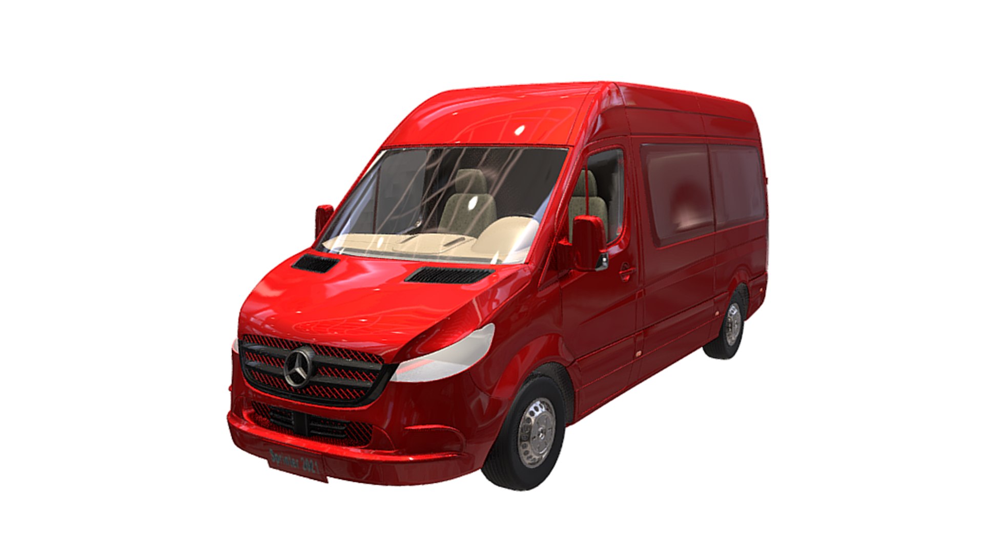 Red Van - Mercedes Sprinter 2021 Model - TurboSquid 2149834
