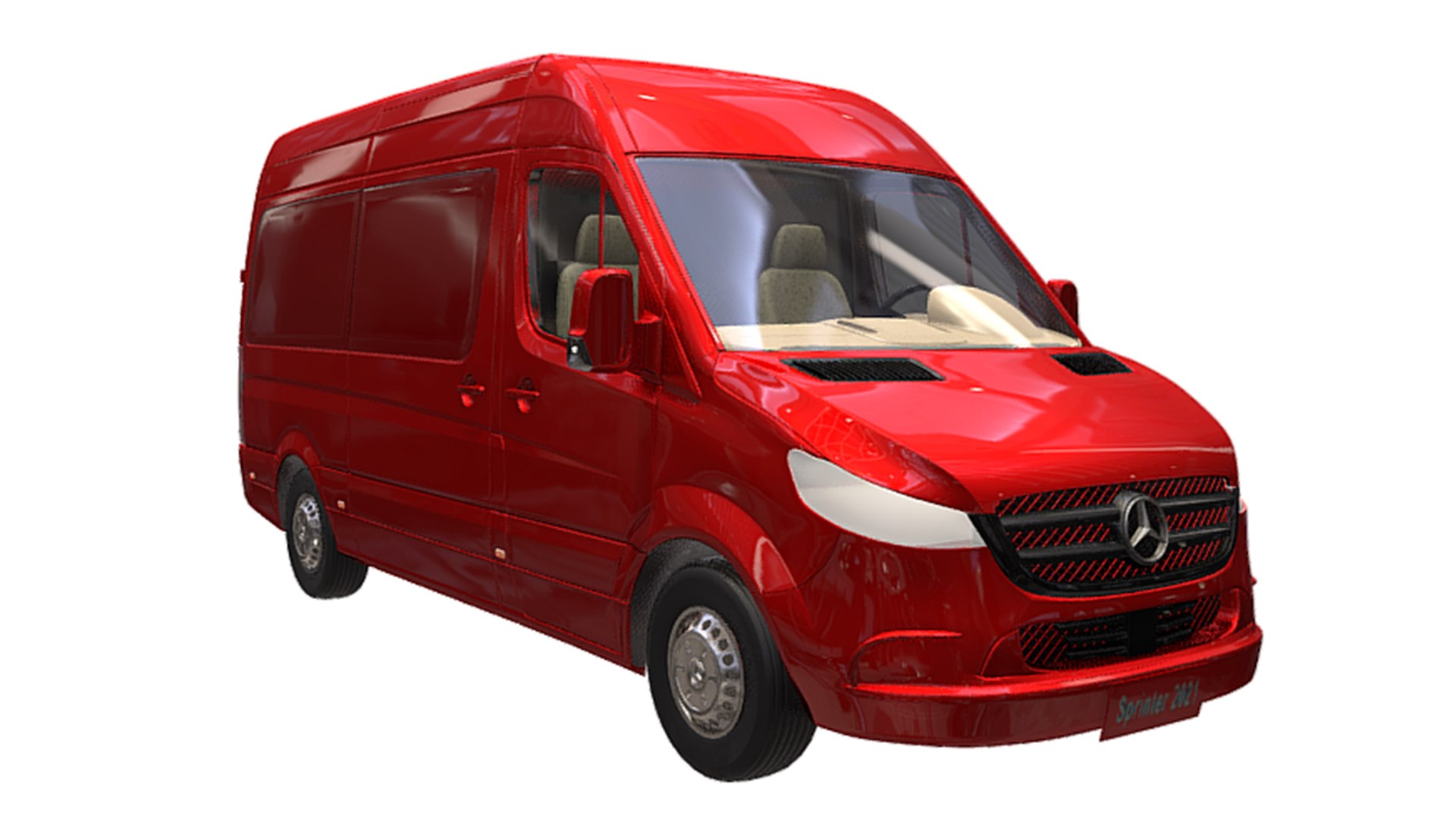 Red Van - Mercedes Sprinter 2021 Model - TurboSquid 2149834