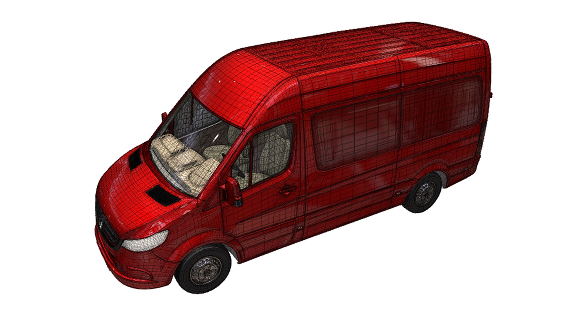 Red Van - Mercedes Sprinter 2021 Model - TurboSquid 2149834