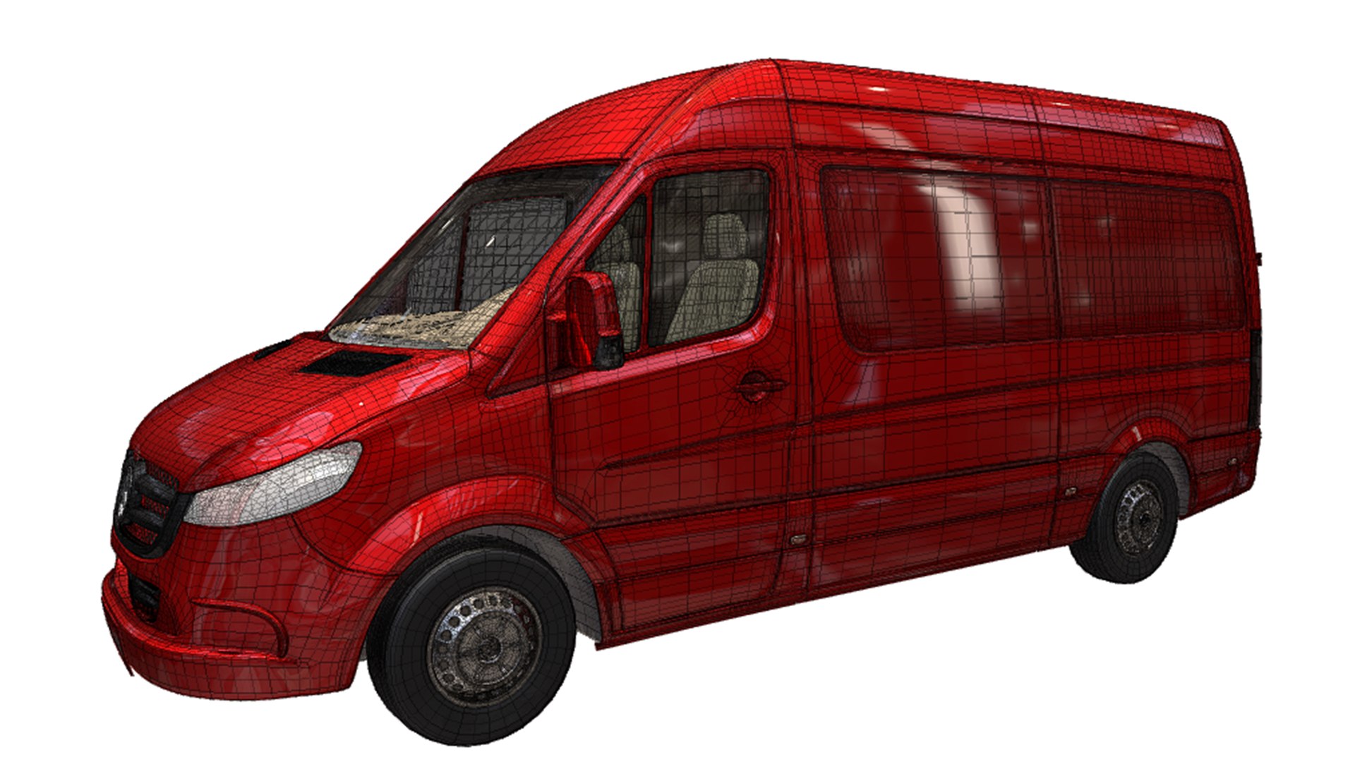 Red Van - Mercedes Sprinter 2021 model - TurboSquid 2149834